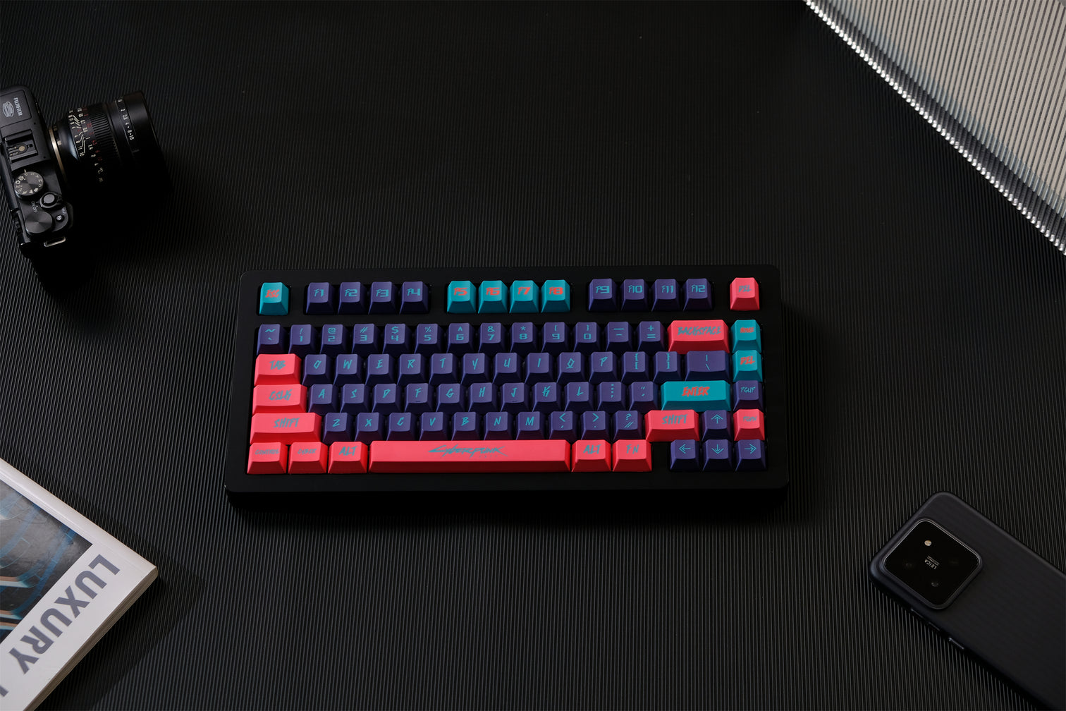 CYBERPUNK 2077 Pink Custom PBT Cherry Keycap Set Theme Custom PBT ...