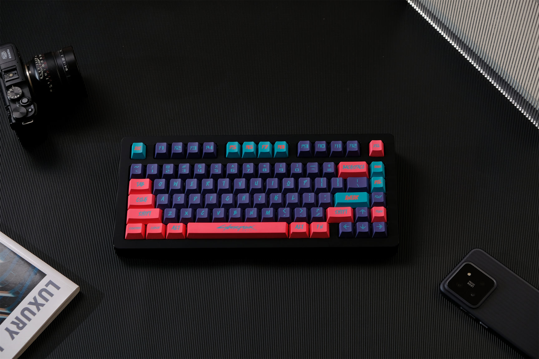 CYBERPUNK 2077 Pink Custom PBT Cherry Keycap Set Theme Custom PBT ...