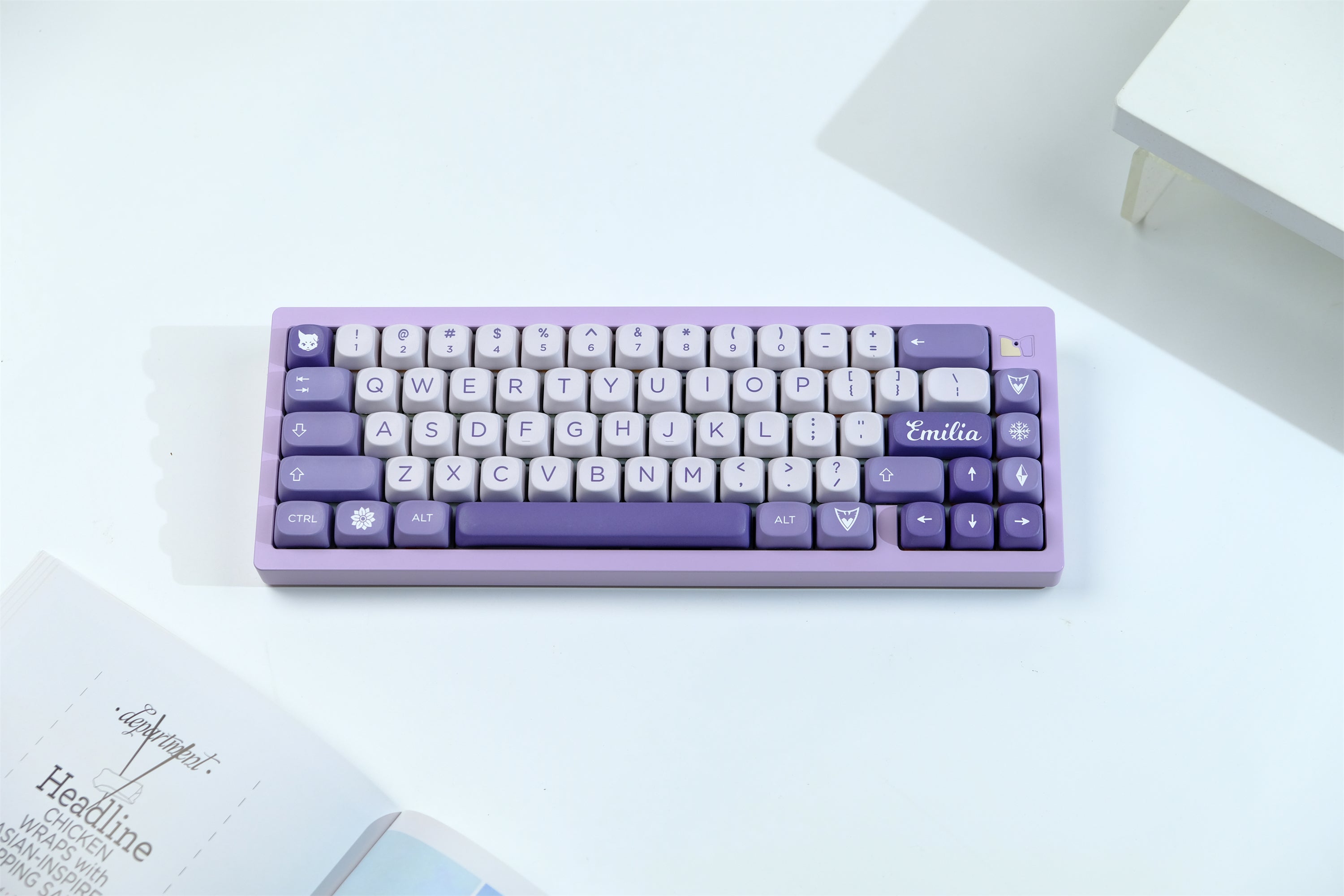 Re Zero Emilia Theme Custom PBT Keycap Set // MOA | Anime Keycap PBT