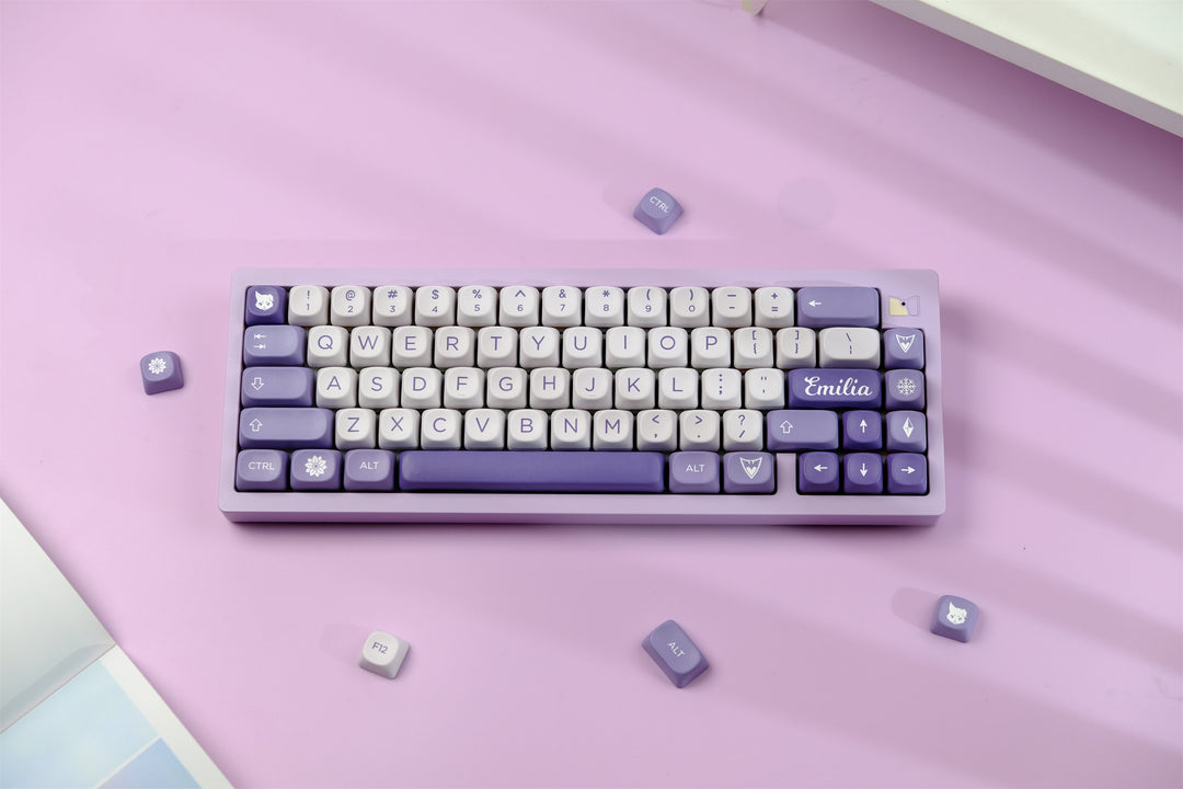 Re Zero Emilia Theme Custom PBT Keycap Set // MOA | Anime Keycap PBT