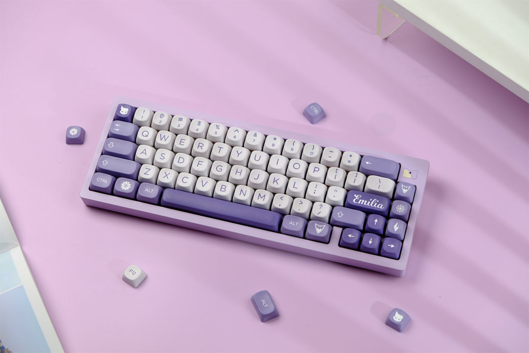 Re Zero Emilia Theme Custom PBT Keycap Set // MOA | Anime Keycap PBT