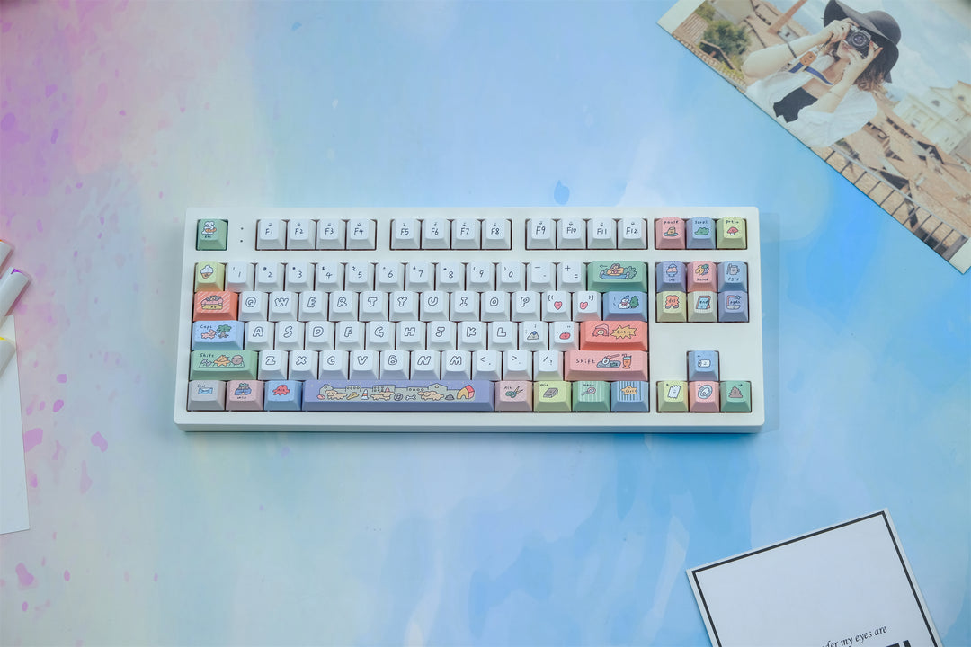 Smiley Face Custom PBT Keycap Set // Cherry