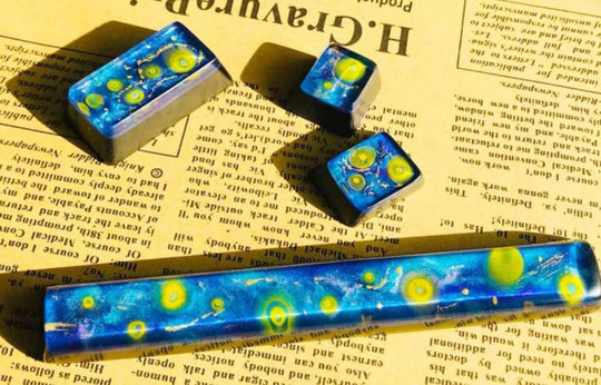 Van Gogh Starry Night Custom Resin Keycaps