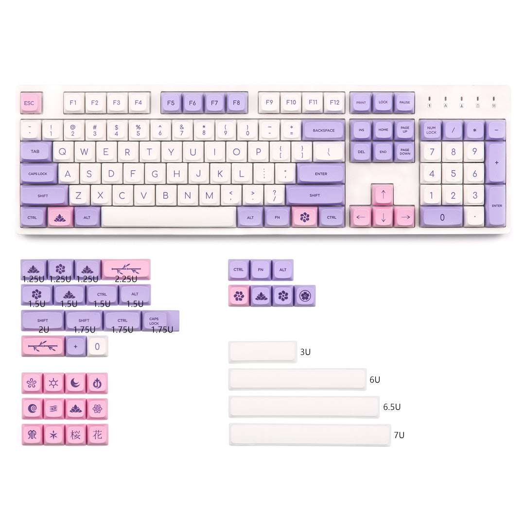 Creamy Sakura Custom PBT Keycap Set
