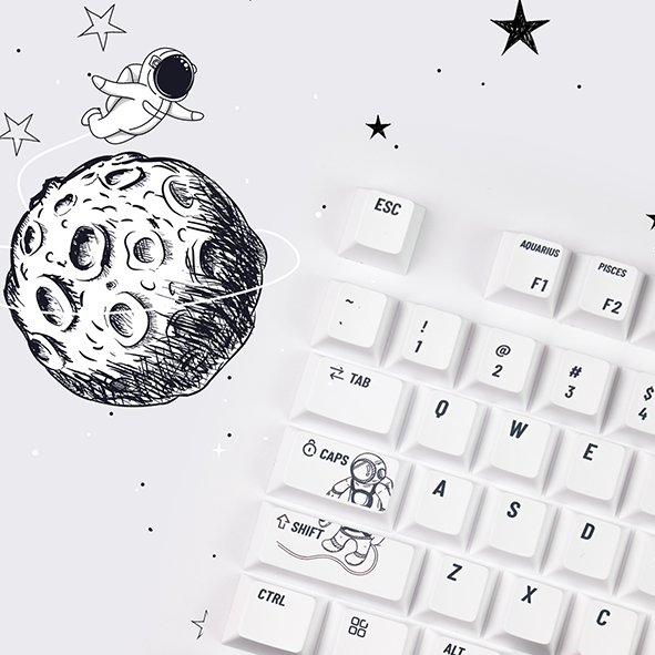Outer Space Astronaut PBT Keycap Set // Cherry
